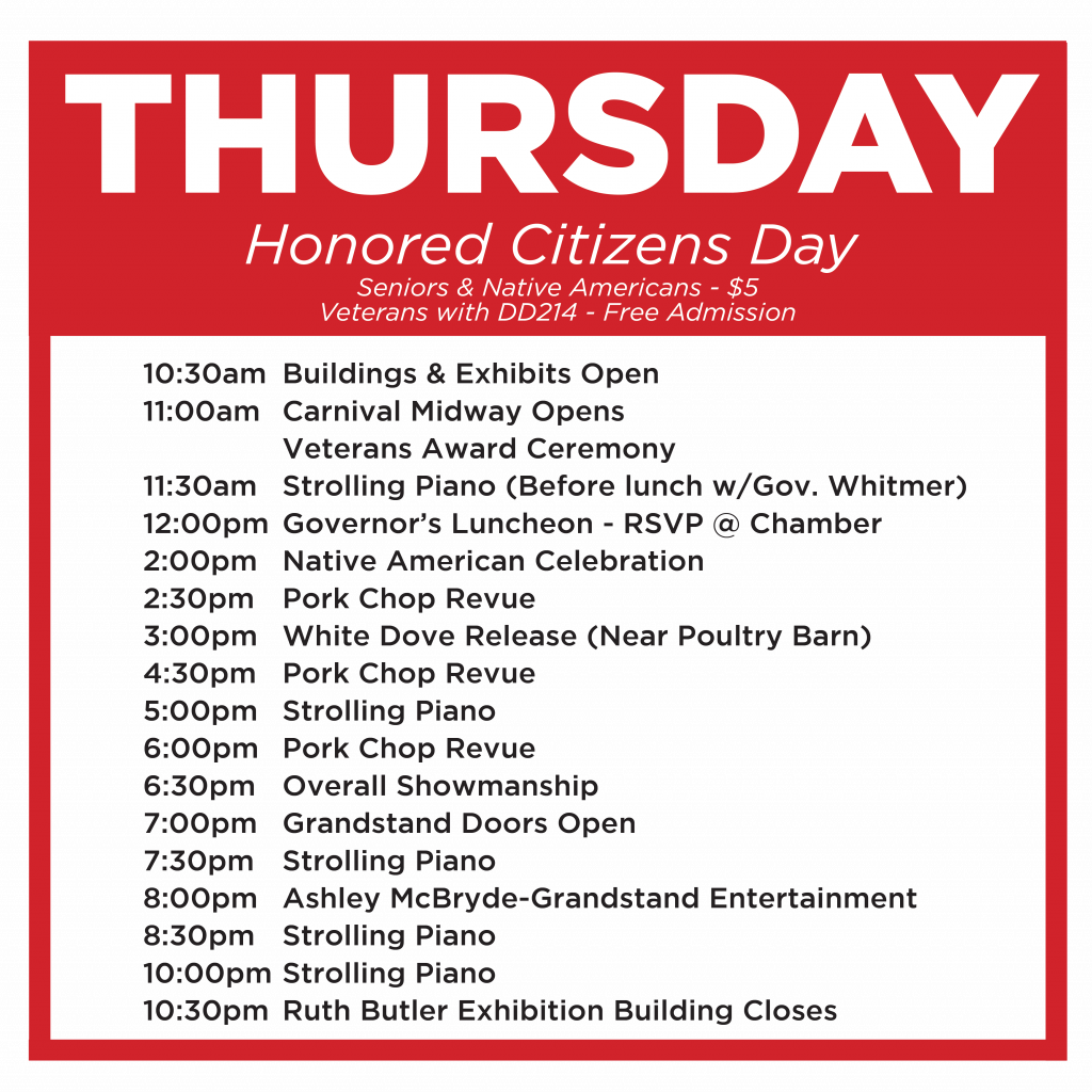 Schedules | UP State Fair