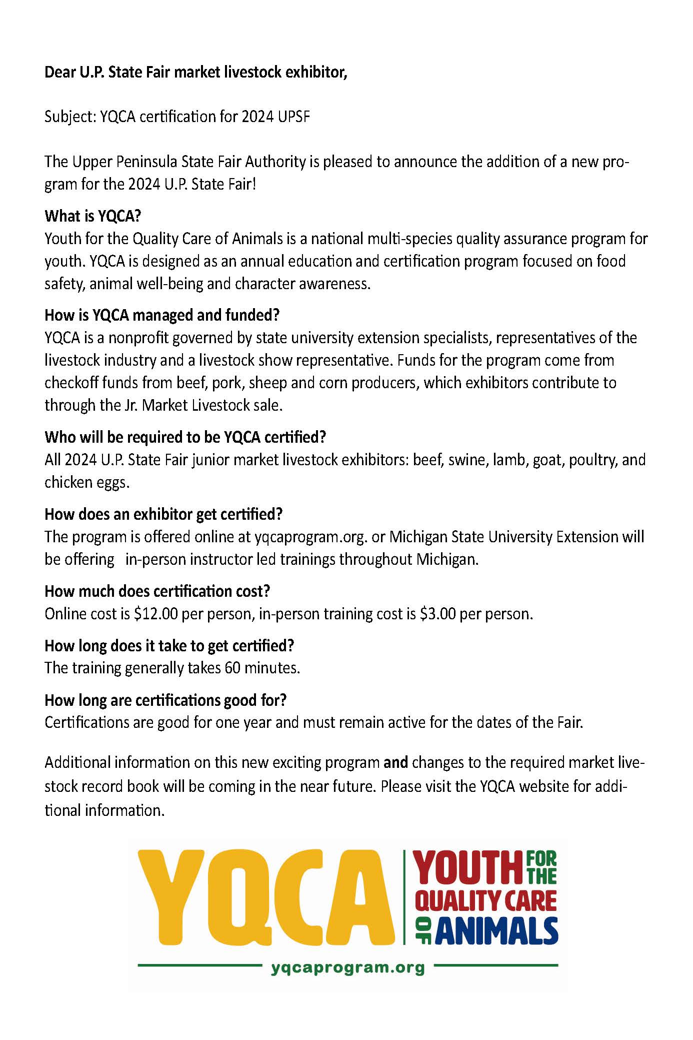 YQCA | UP State Fair