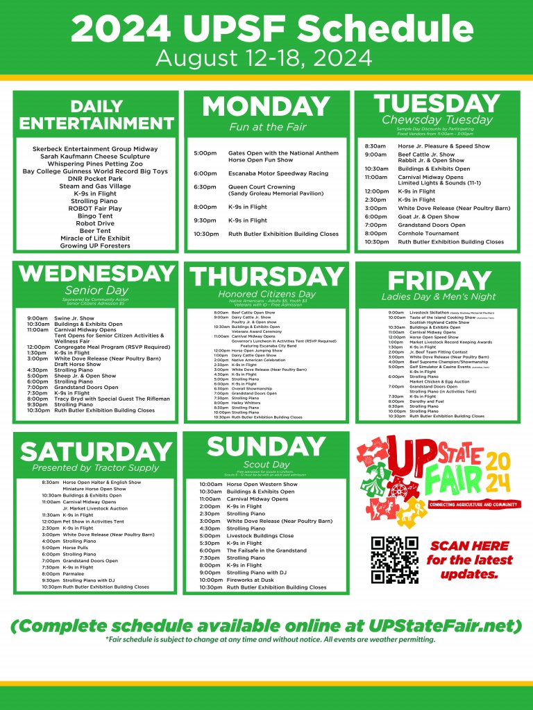 Schedules | UP State Fair