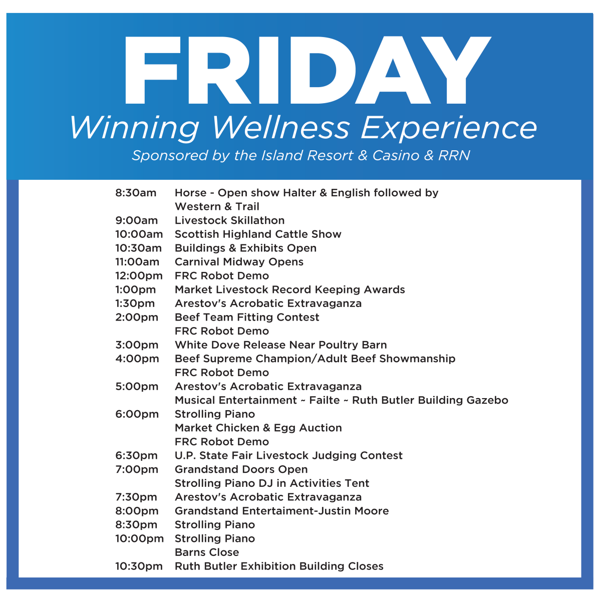 Schedules | UP State Fair