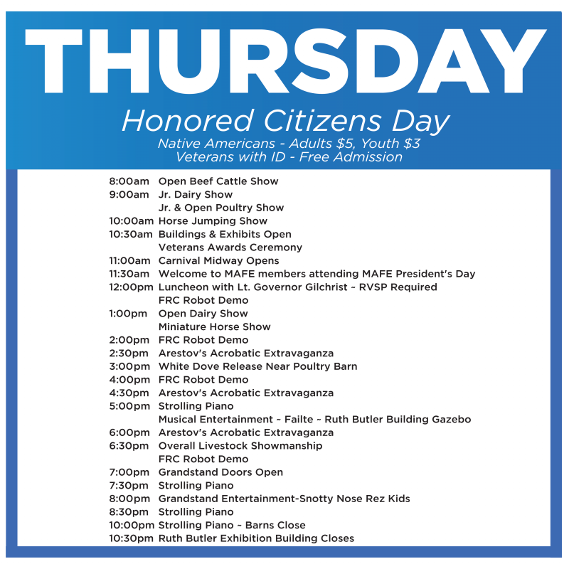 Schedules | UP State Fair